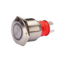 China 22mm Ip67 Push Button Switch Ring Led Illuminated High Current Self Reset Lock Steel for sale