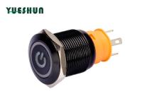 China Black Anodized Alumina Anti Vandal Switch 19mm 10amp With Red Led Light for sale