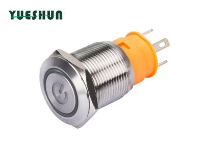 China 316l Stainless Steel Boat Marine Push Button Switch Power Symbol 19mm 20amp With Light for sale