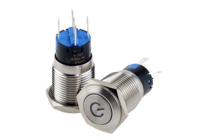 China IK08 Protection 16mm 1NO 1NO 5 Pin Latch Type Push Button for sale