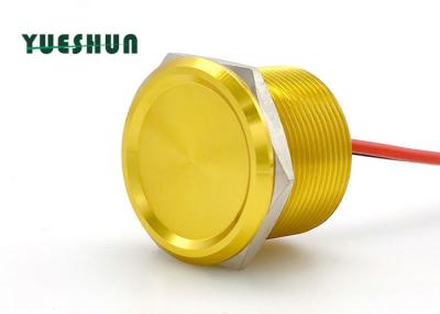 China NO Lamp Piezo Touch Switch 25mm Aluminum Yellow Body Color 24VAC 100mA for sale