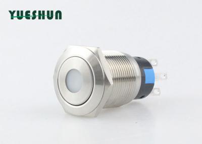 China Dot Type Illuminated Momentary Push Button Switch 19mm Panel Mount Stainless Steel Body for sale