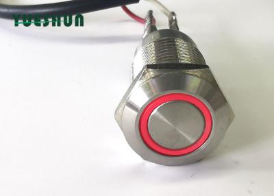 China Momentary 12mm Push Button Switch LED Illuminated 12V 24V Red Blue Color for sale
