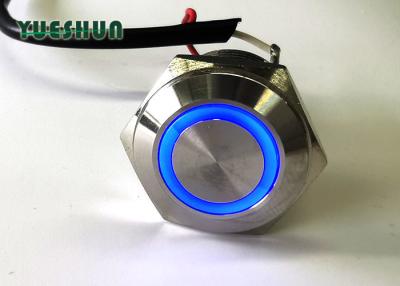 China Stainless Steel Push Button Switch LED Illuminated , 1NO LED Metal Push Button Switch for sale