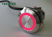 China Waterproof Illuminated Momentary Push Button Switch 19mm Mounting Panel Pin Terminal for sale