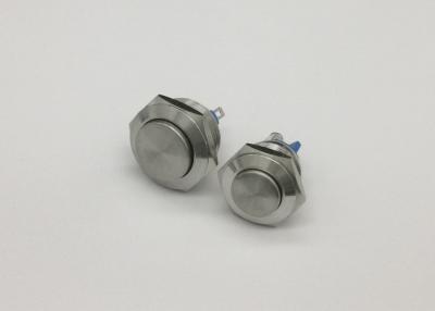 China Silver PBT 19mm 1no1nc Anti Vandal Push Button Switch for sale