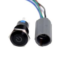 China Aluminum Led 16mm Pigtail Vandal Resistant Push Button for sale