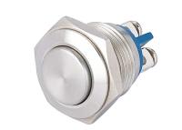 China 2 Screw Terminal Panel Mount Push Button Switch 16mm Metal Momentary for sale