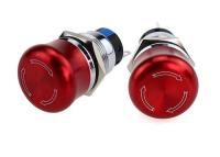 China Emergency Stop Red Anti Vandal Push Button Switch 19mm Mushroom Head for sale