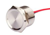 China 22mm 2 Wire Metal Piezo Touch Switch Momentary Flat Round Head No Led for sale