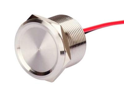 China 22mm 2 Wire Metal Piezo Touch Switch Momentary Flat Round Head No Led for sale
