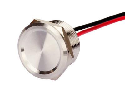China Stainless Steel Metal Piezo Touch Switch 50mA Waterproof 19mm Momentary Flat Head for sale