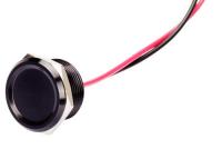 China 16mm Mini Black Piezo Switch Touch Aluminum Momentary 2 Wires For Car for sale