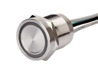 China 19mm Mini Led Power Piezo Switch Push Button Touch With Cable Metal for sale