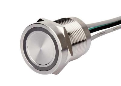 China 19mm Mini Led Power Piezo Switch Push Button Touch With Cable Metal for sale