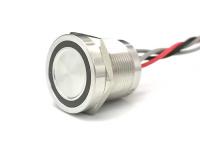 China 22mm Latching Ip68 Seal Piezo Touch Switch Stainless Steel With 12v Blue Led Light for sale