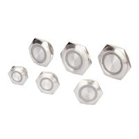 China Flat Head Push Button Switch Led Illuminated Stainless Steel Ip67 Micro 4pins Momentary for sale