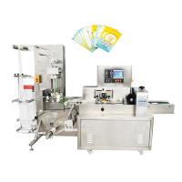 China 220v Wet Wipes Packing Machine Servo Driven Punching Labeling Wet Tissue for sale