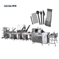 China Wooden Plastic Tableware Set Packing Machine With Speed Packing Of 80-120 Pack/min for sale