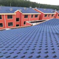 China Blue Particle Building Roofing Asphalt Shingle Anti Corrosion Single Layer Shingles for sale