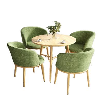 China Simple negotiation reception office desk and chair home shop leisure round table cafe restaurant table for sale