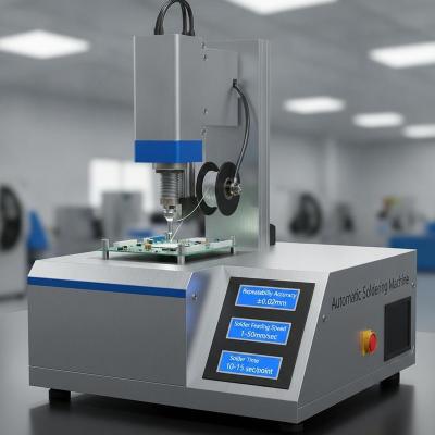 China Repeatability Accuracy ±002mm Automatic Soldering Machine Featuring Solder Feeding Speed 1 to 50mm per second and Solder Time 10 to 15 seconds per point Ideal for PCB Production for sale