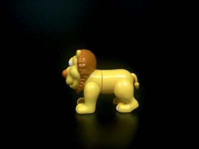 China ABS Material Plastic Animal Figures , Lion Figure Toy With An Blue Pencil for sale