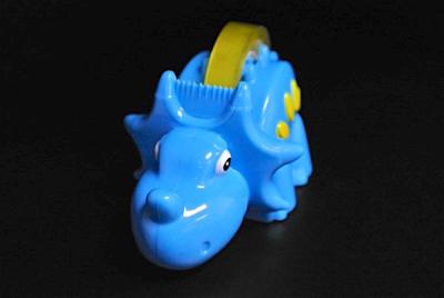 China Blue Stationery Plastic Toy Figures With Transparent Tape 11*6.5*5.5cm for sale