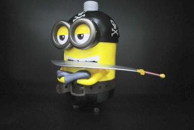 China Yellow Color Cartoon Shampoo Bottle Have Sword With  Studios Logo for sale