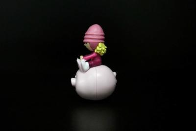 China One Inch Height Plastic Toy Figures A Girl With Pinky Hat On A Pig As Tumbler for sale