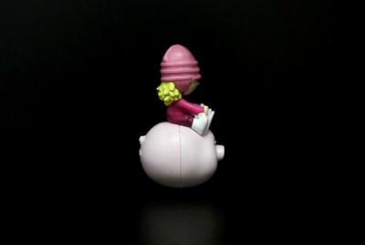 China One Inch Height Plastic Toy Figures A Girl With Pinky Hat On A Pig As Tumbler for sale