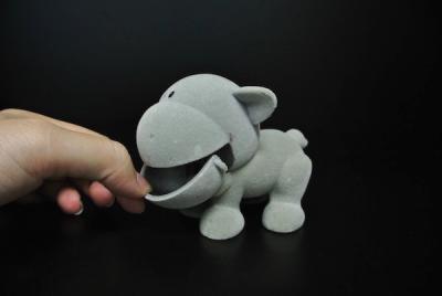 China Customized Plastic Toy Figures Pile Flocking Dog 3.5 Inch For Children for sale