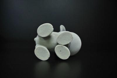 China Customized Plastic Toy Figures Pile Flocking Dog 3.5 Inch For Children for sale