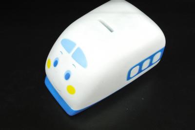 China Train Type Money Saving Box , Plastic Money Bank Lovely Style 5.5 Inch for sale