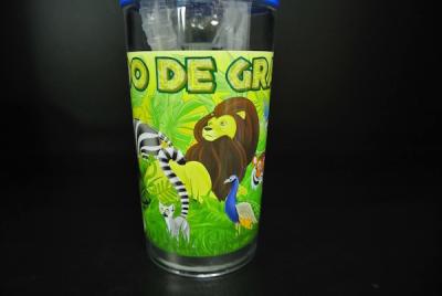 China Funny Cartoon Character Water Bottle Plastic With Long Curly Straw OEM / ODM Available for sale