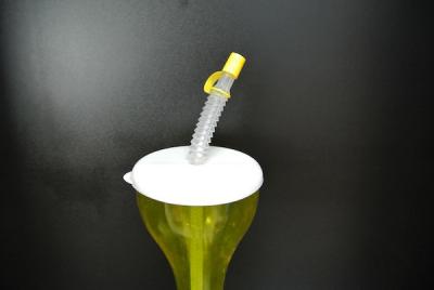 China 15 Inch  Yellow Cartoon Character Water Bottle 700ML Capacity With Long Straw for sale