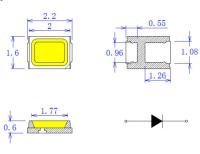 China 3v 60ma 2016 20-30lm Pct SMD LED Chip Light for sale