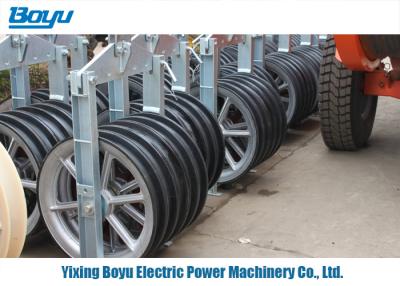 China SHW-508X75 Middle Steel Four Nylon Bundled Conductor Pulley 5 Sheave Blocks 508mm 40kN for sale