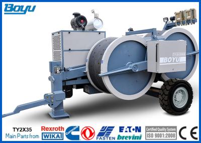 China 2x40kN Hydraulic Electric Tensioner with 77kW Cummins Engine - 1300mm Bull-wheel, 8 Ton Capacity for sale