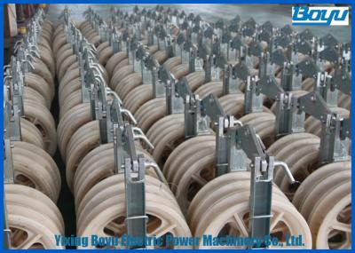 China Galvanized Steel Bundled Conductor Pulley 3x830x110 with 60kN Load Capacity for Transmission Line Stringing for sale