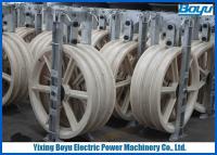 China 3x916x110 Three Nylon Wheel Bundled Conductor Pulley 80kN Load Capacity for Transmission Line Stringing for sale