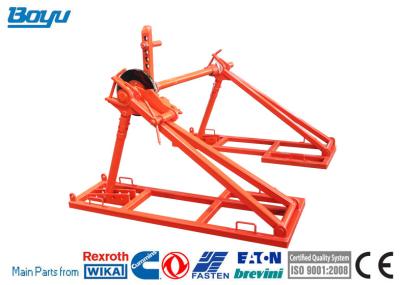 China Red Overhead Line Stringing Tools Mechanical Drum Elevator 40kN 76mm Drum Hole for sale