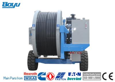 China 77kW Diesel Hydraulic Tensioner with 2x70kN Max Intermittent Tension for Power Line Installation - 1700mm Bull Wheel for sale