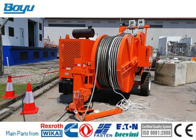 China Overhead Stringing Hydraulic Tensioner Machine 2x45kN Intermittent Pull 1300mm Bullwheel for sale