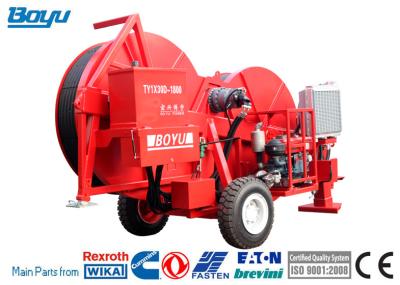 China 30kN Max Tension Hydraulic Cable Tensioner 1800mm Bullwheel Overhead Stringing for sale