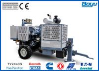 China Hydraulic Electric 9Tons Tension Stringing Equipment 2 x 45kN for Two Bundle Conductor Cummins Engine Rexroth Pump for sale