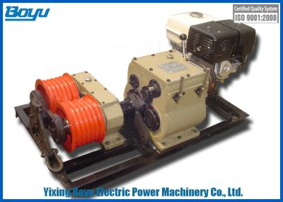 China Dual-bull Wheel Cable Stringing Equipment Diesel Winch - 80kN Pull Force, 6 Grooves, 195kg Weight for sale