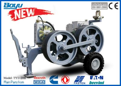 China 20kN No Engine Tensioner Tension Stringing Equipment 800mm Bull Wheel German Rexroth Speed Reducer for sale