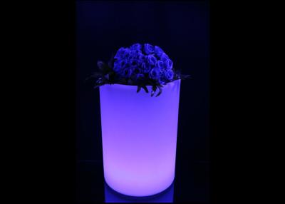 China Multi Color LED Illuminated Furniture 240V Light Up Flower Pots PE Coated for sale