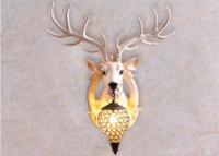 China Durable Led Deer Head Wall Lamp Resin Glass Stag Head Wall Light Hand - Painted for sale